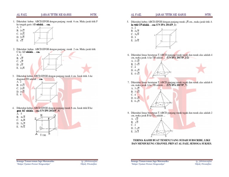 Al Faiz Jarak Titik Ke Garis MTK | PDF