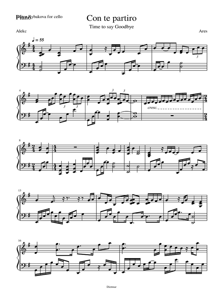 Con Te Partiro: Piano | PDF