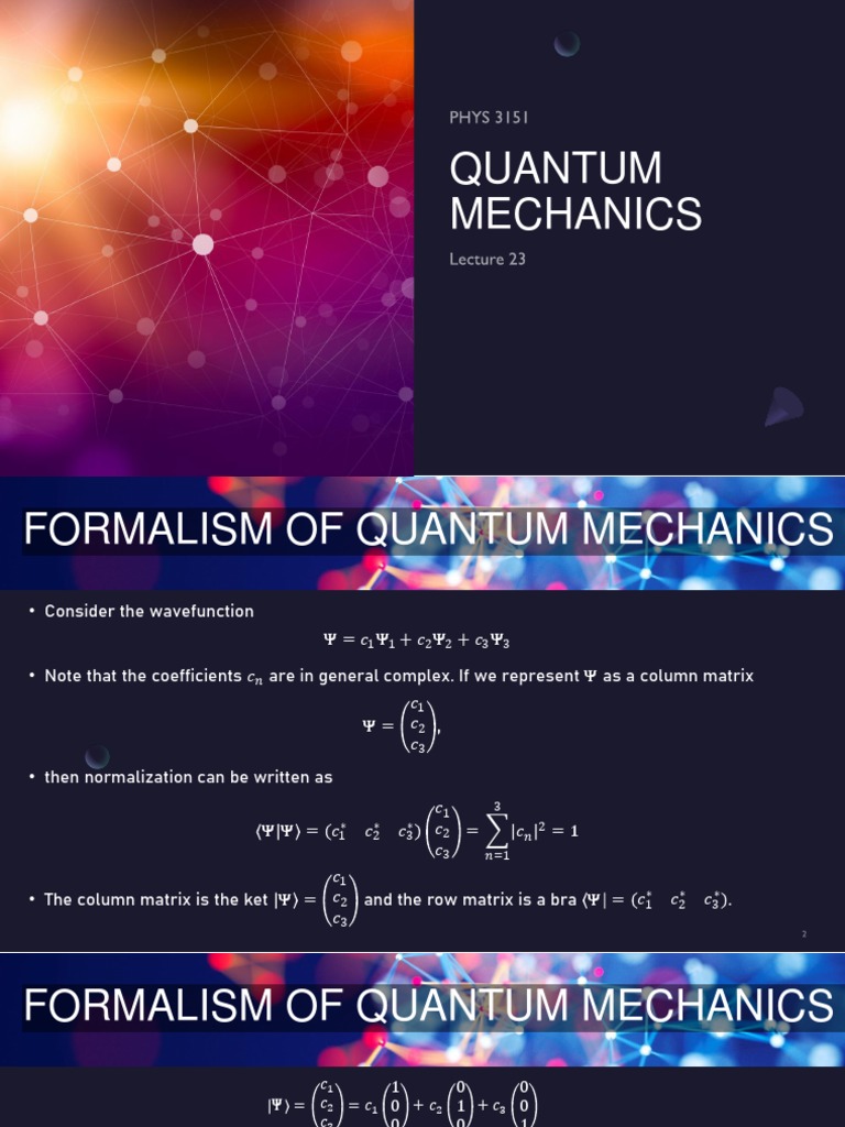 Quantum Mechanics L23 | PDF | Wave Function | Quantum Mechanics