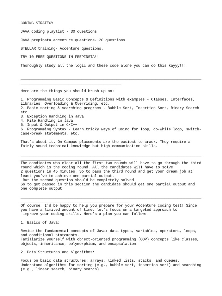 Accenture Coding Needs | PDF | Computer Programming | Control Flow