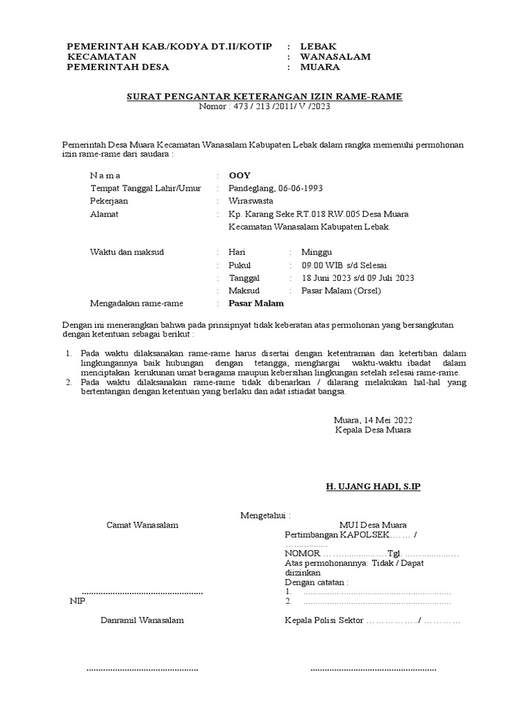 Izin Rame Rame | PDF