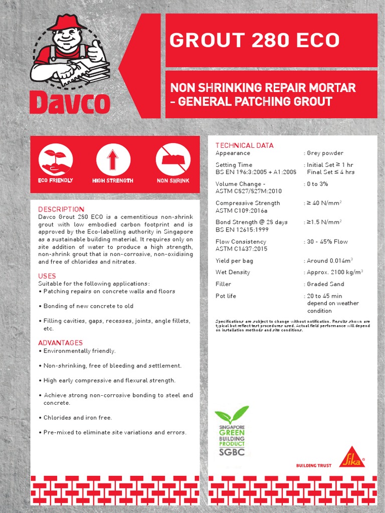Davco Grout 280 Eco | PDF