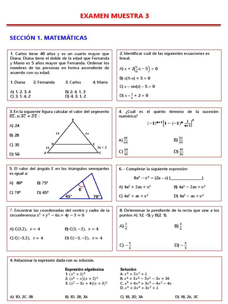 Examen Simulacro 3 Ipn | PDF | Matemáticas | Ovario