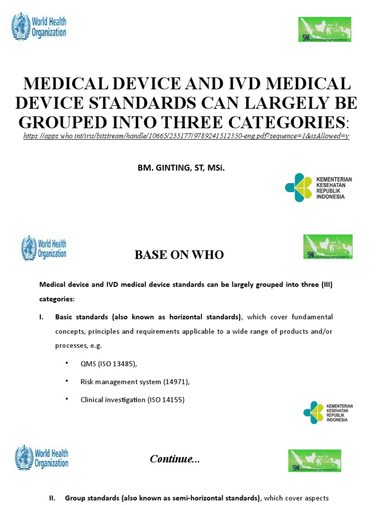 Grouping Medical Device and Ivd Medical Device Standards by Who | PDF