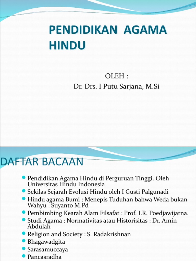 Pendidikan Agama Hindu | PDF | Ilmu Sosial | Agama & Spiritualitas