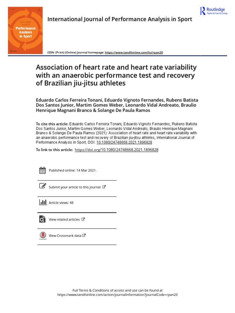 Association of Heart Rate and Heart Rate Variability With An Anaerobic ...