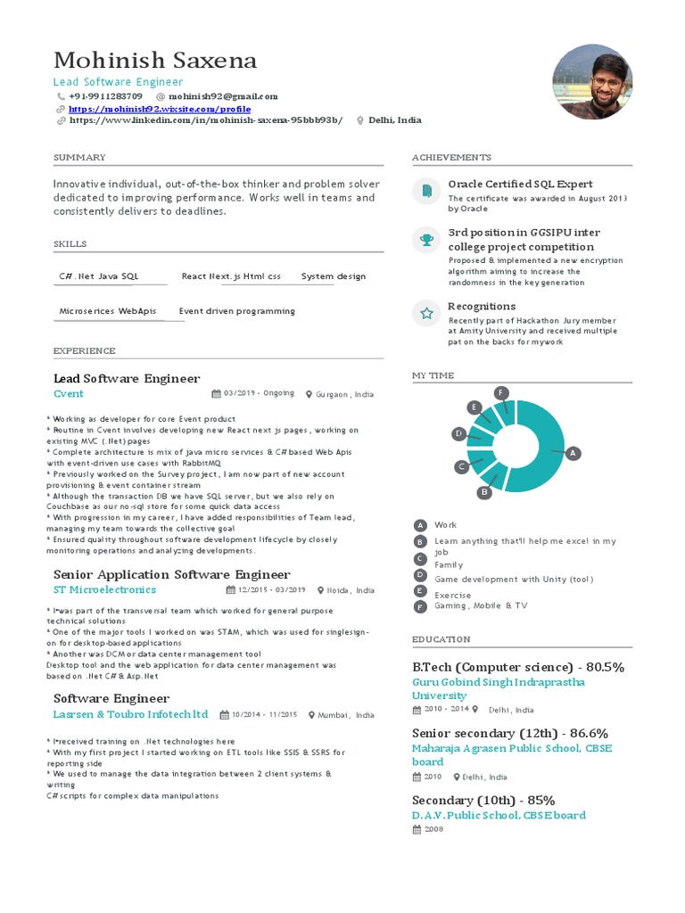 MohinishSaxena Resume 2023 | Download Free PDF | Software | Java (Programming Language)