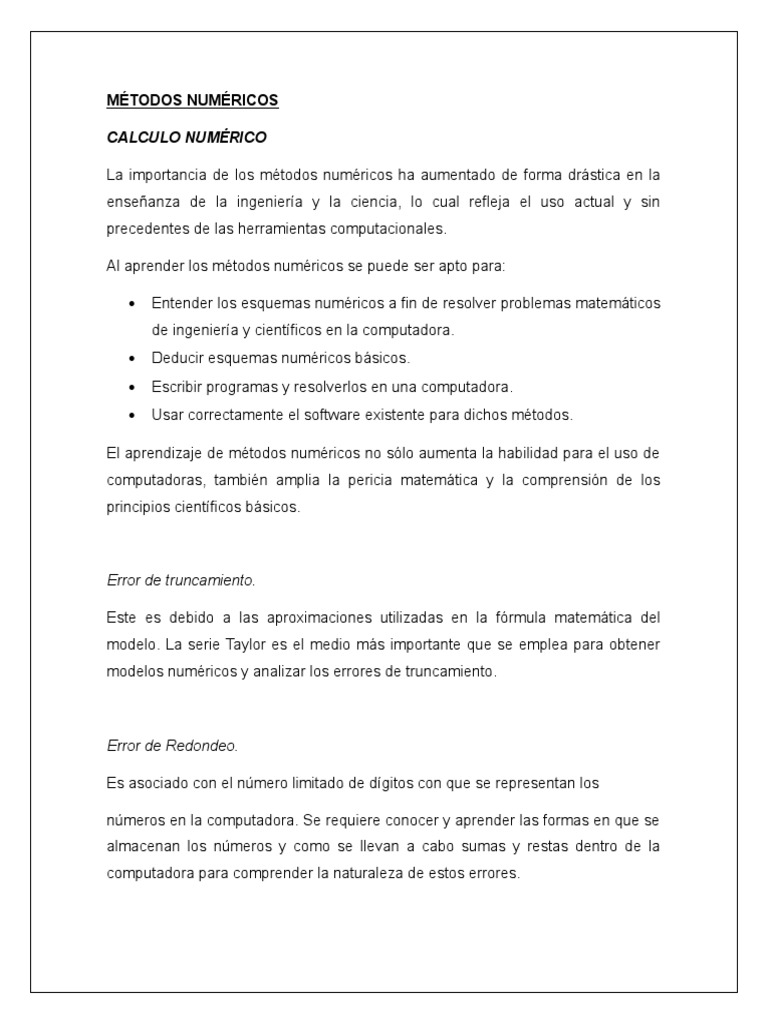 MÉTODOS NUMÉRICOS | PDF | Análisis numérico | Derivado