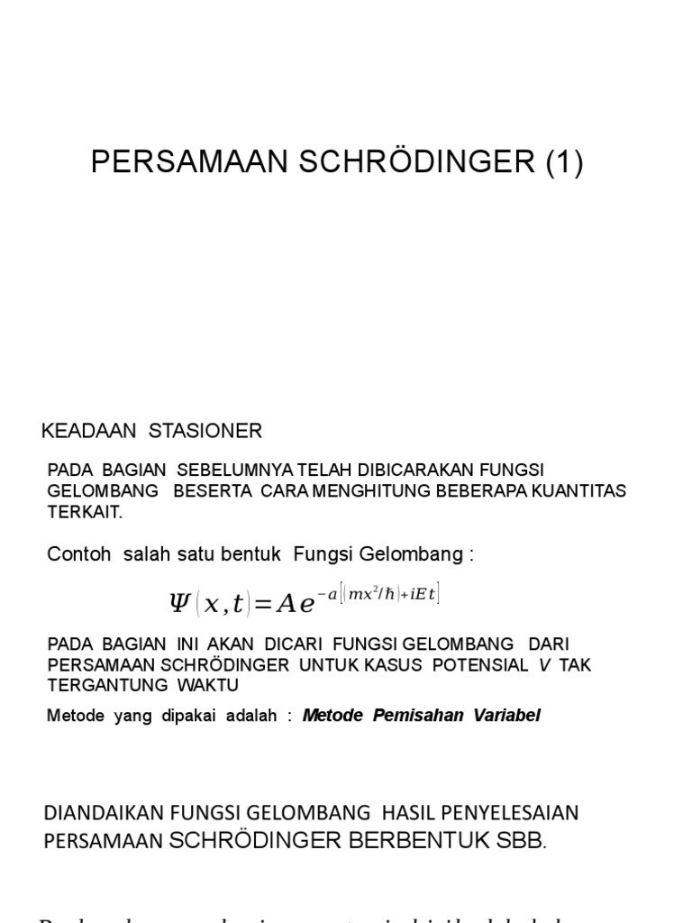 Pers. Schrodinger | PDF | Metode & Bahan Ajar
