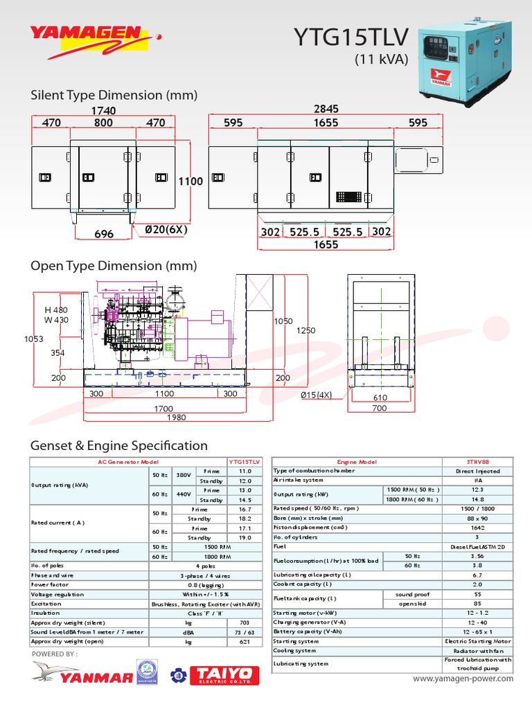 YTG15TLV Leaflet | PDF | Engines | Internal Combustion Engine