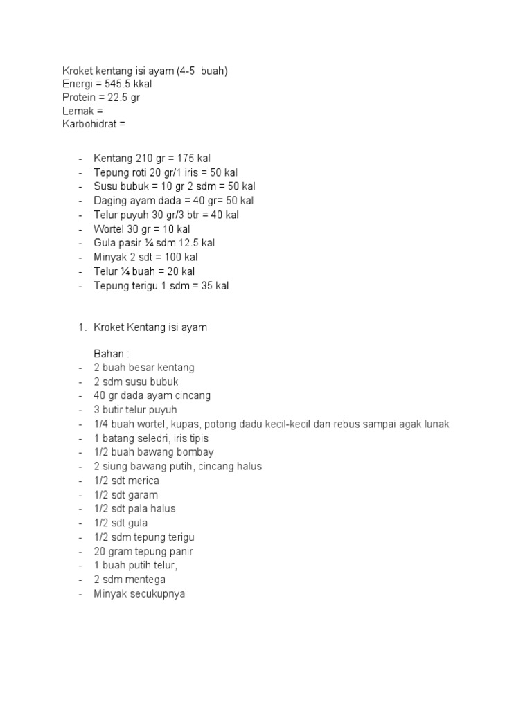 Resep Dan Bahan PMT | PDF