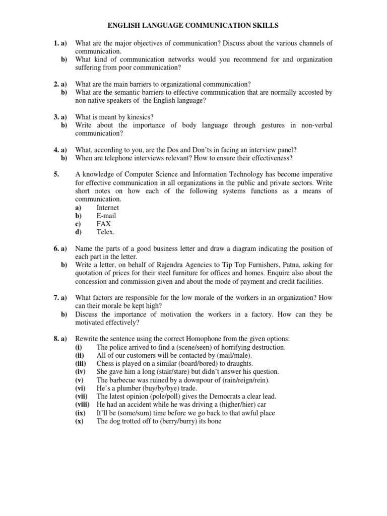 English Language Communication Skills | PDF | Communication | Human ...