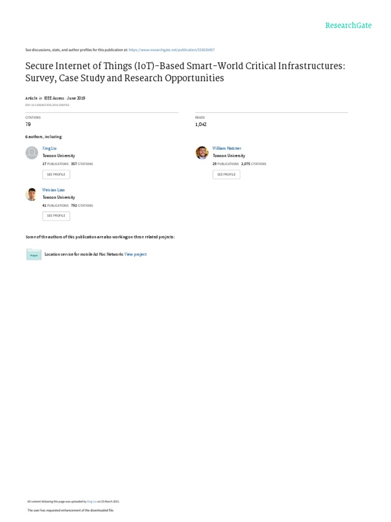 Secure Internet of Things IoT-Based Smart-World CR | PDF | Internet Of Things | Computer Network