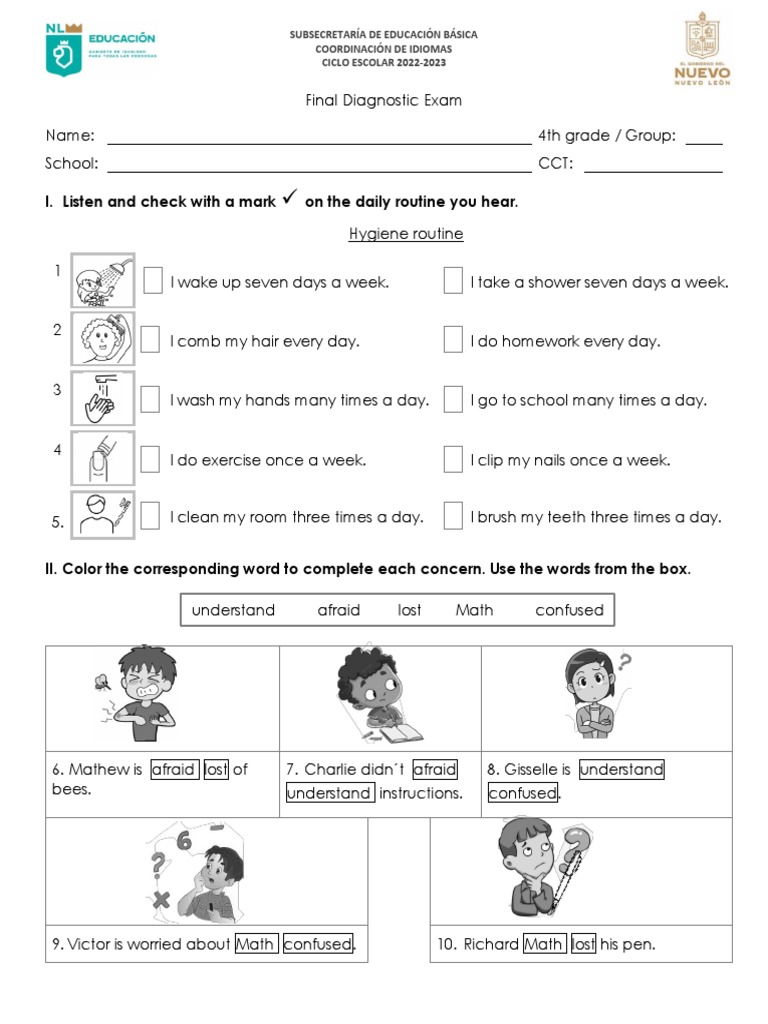 4th Grade Final Diagnostic Exam | PDF