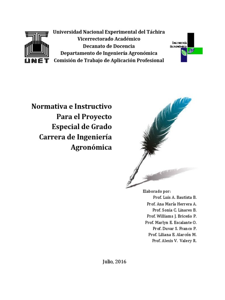Normativa e Instructivo Trabajo de Grado | PDF