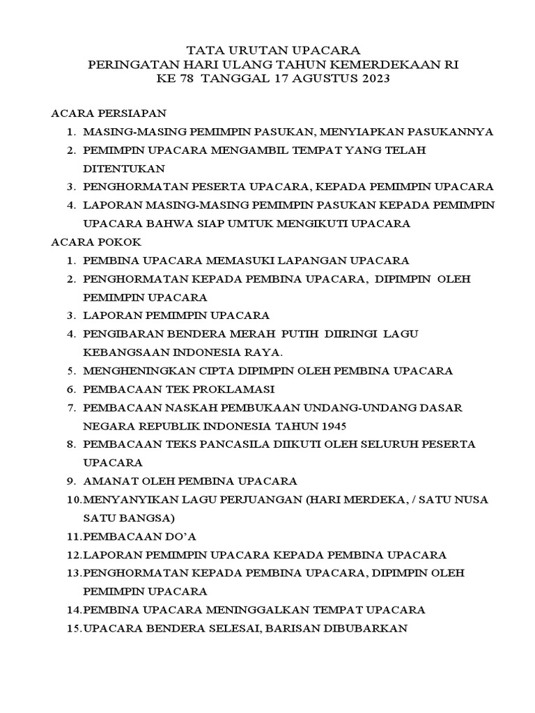 Upacara HUT RI 23 | PDF