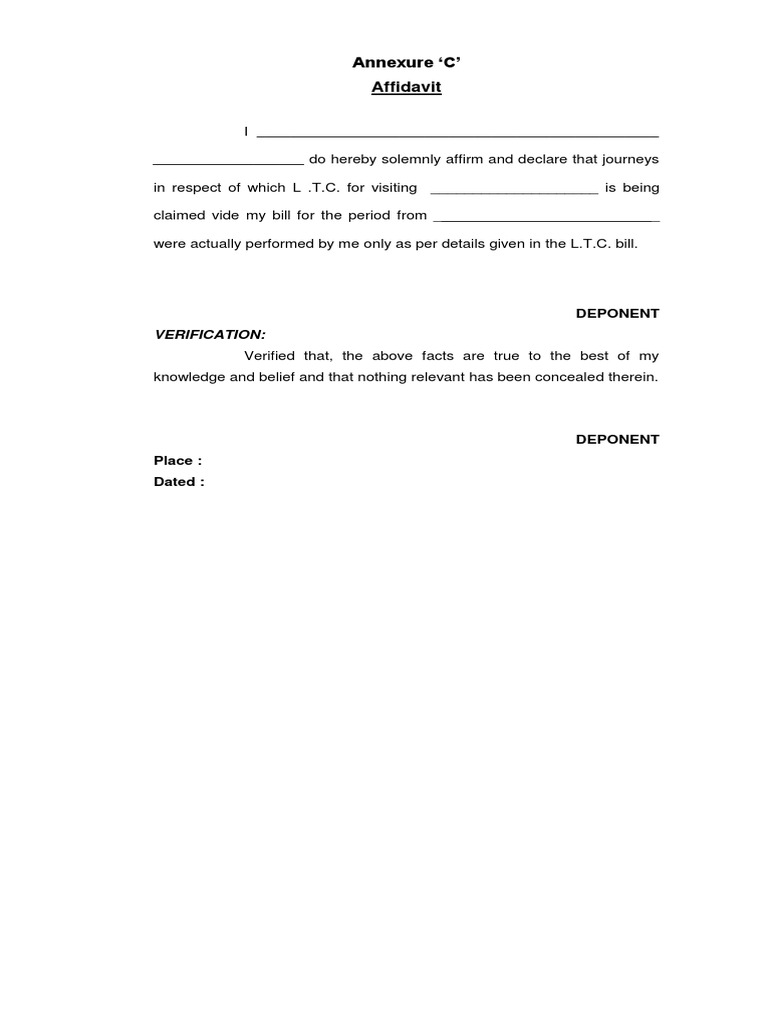 LTC Annexure C | PDF | Business