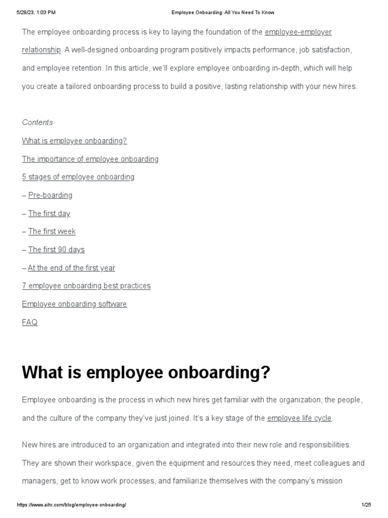 Effective Employee Onboarding Guide | PDF | Goal | Employment