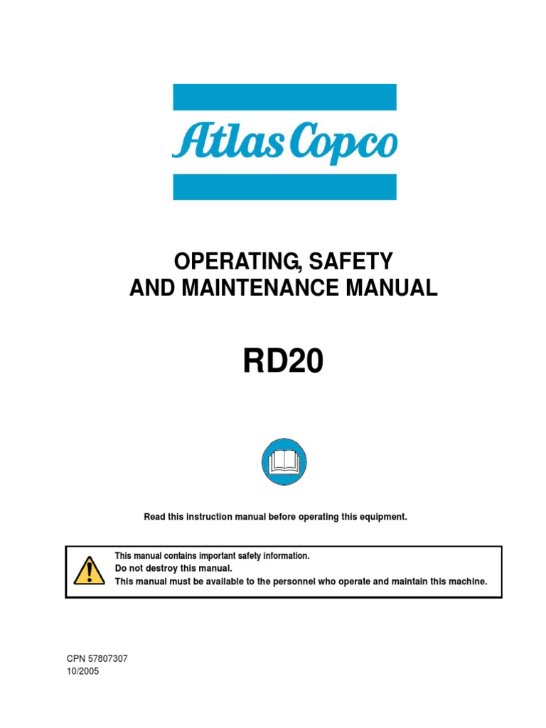 RD20 Drill Operation Manual | PDF | Hazards | Manufactured Goods