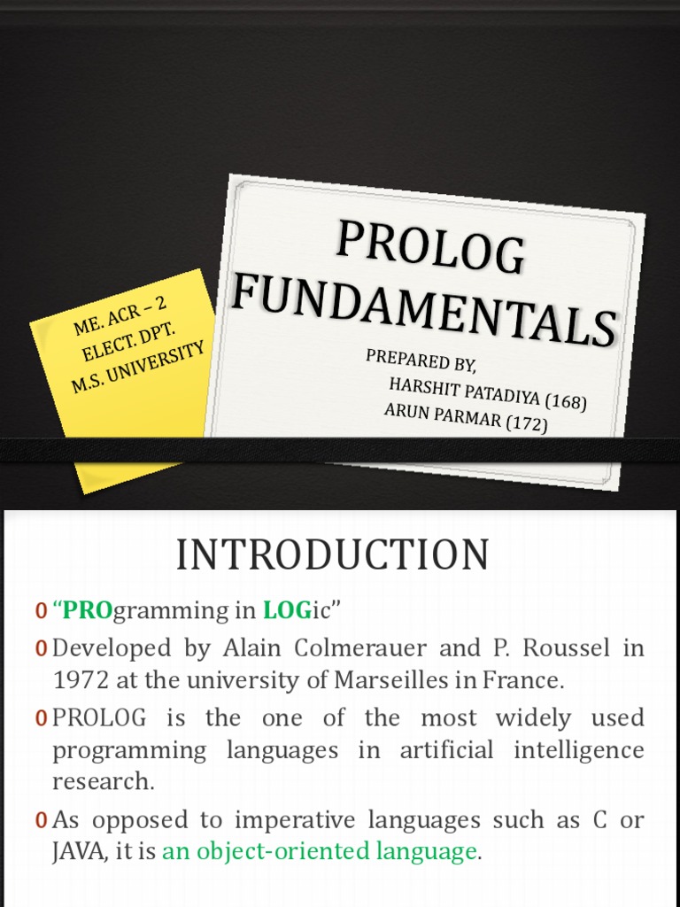 Prolog Fundamentals Pdf Formalism Deductive Areas Of Computer