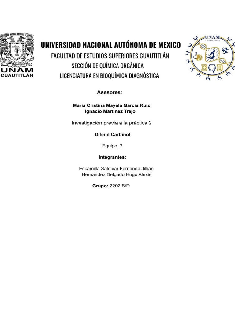 Previo 2 Difenil Carbinol | PDF | Redox | Ácido
