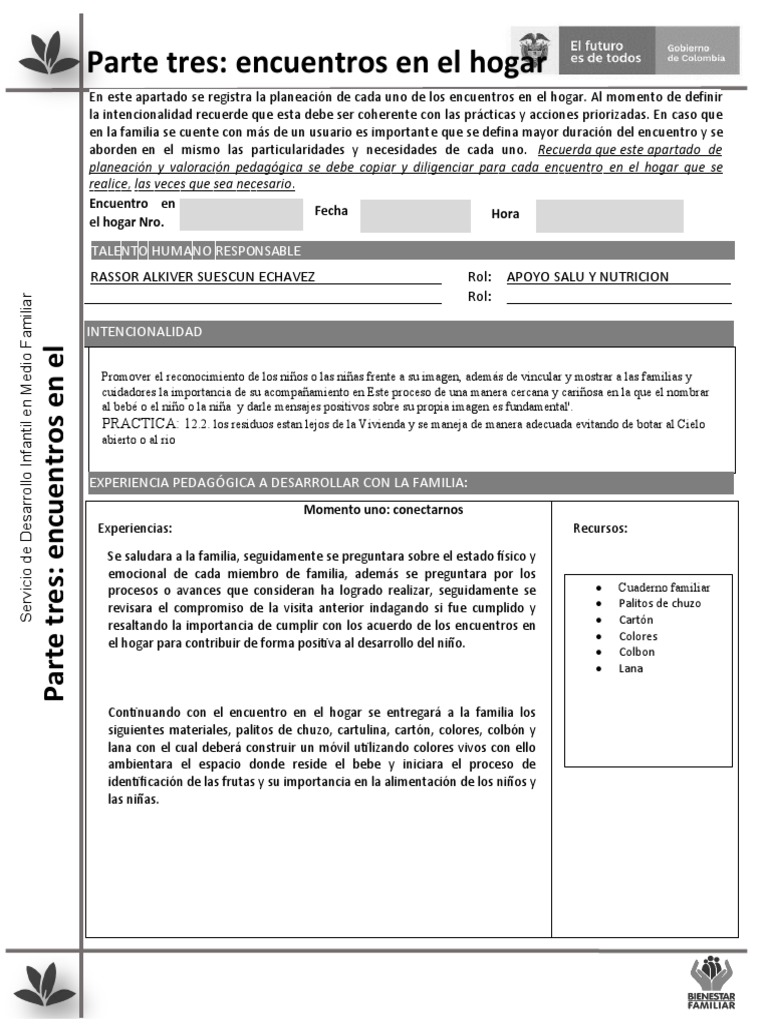 Planeador Visita Maylen Daireth | PDF