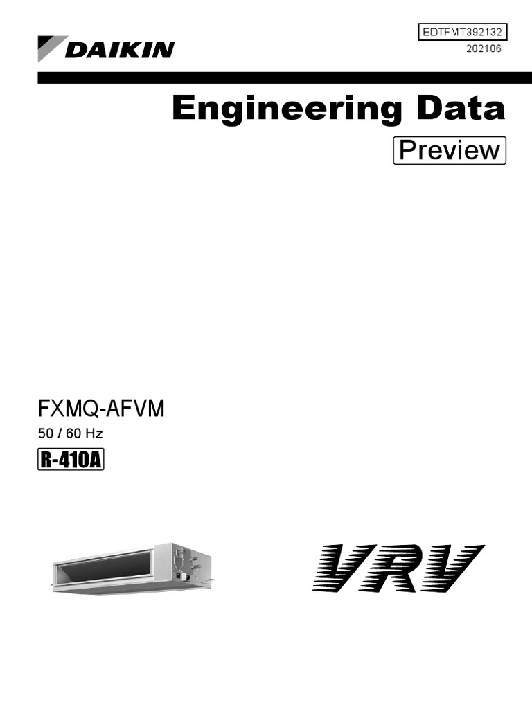 Daikin FXMQ-AFVM Technical Data | PDF | Thermostat | Air Conditioning