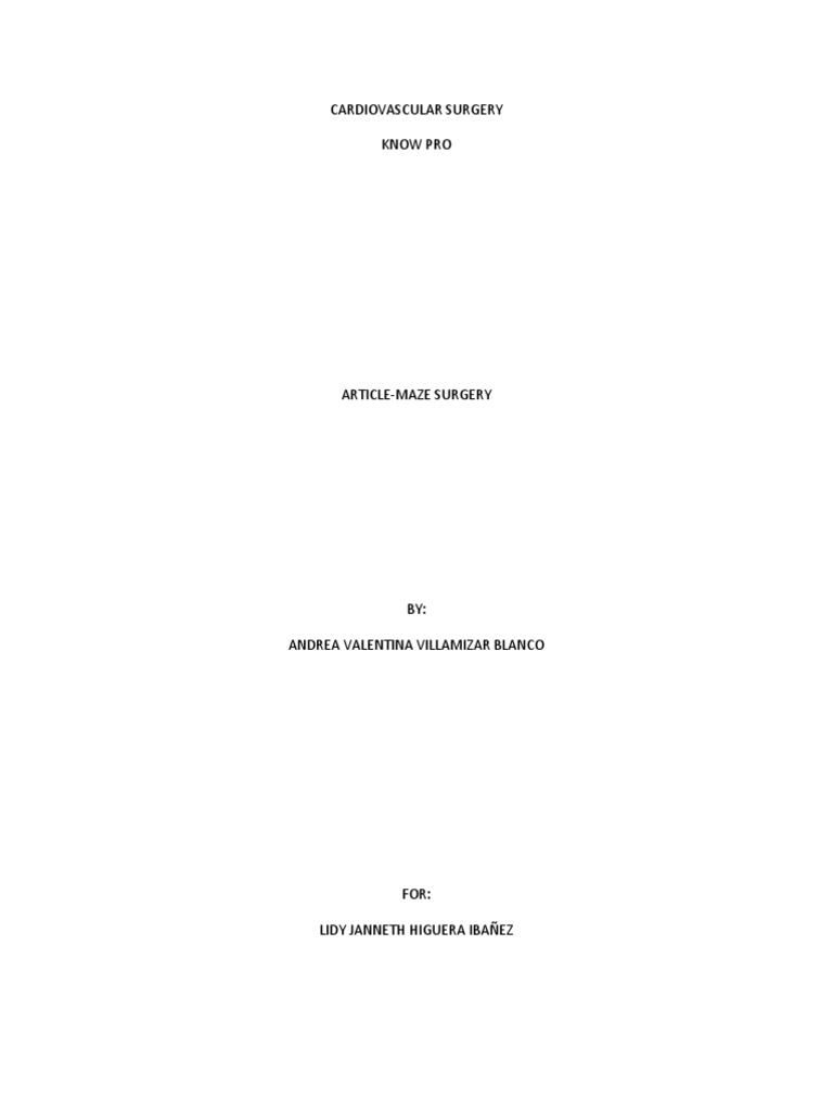 Atrial Fibrillation Surgery Techniques | PDF