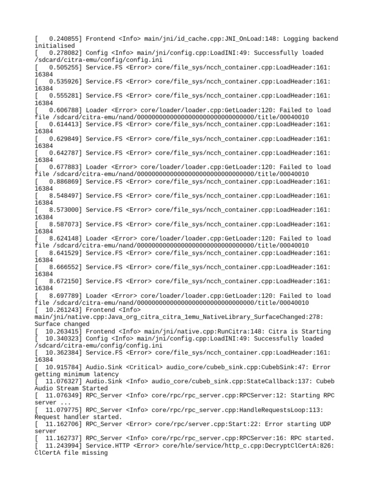 Citra Log | PDF | System Software | Computer Programming Citra Log | PDF | System Software | Computer Programming