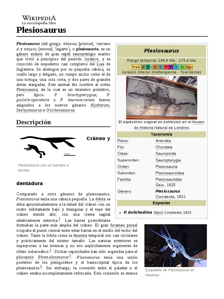 Características del Plesiosaurus | PDF