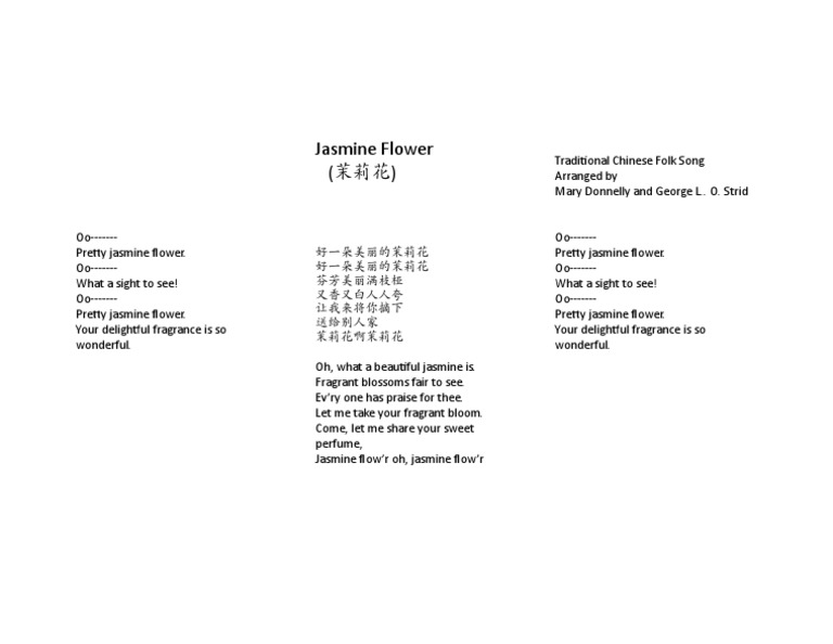 Beautiful Jasmine Flower Poem | PDF