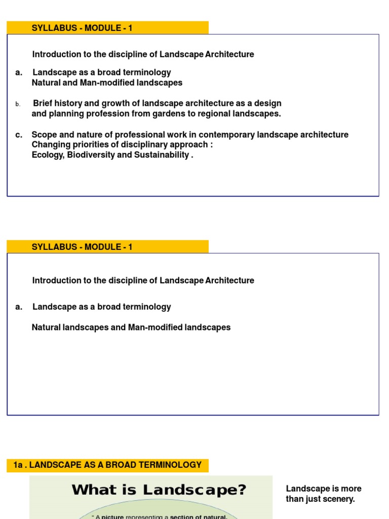 LA Module-1a | Download Free PDF | Landscape | Landscape Architecture