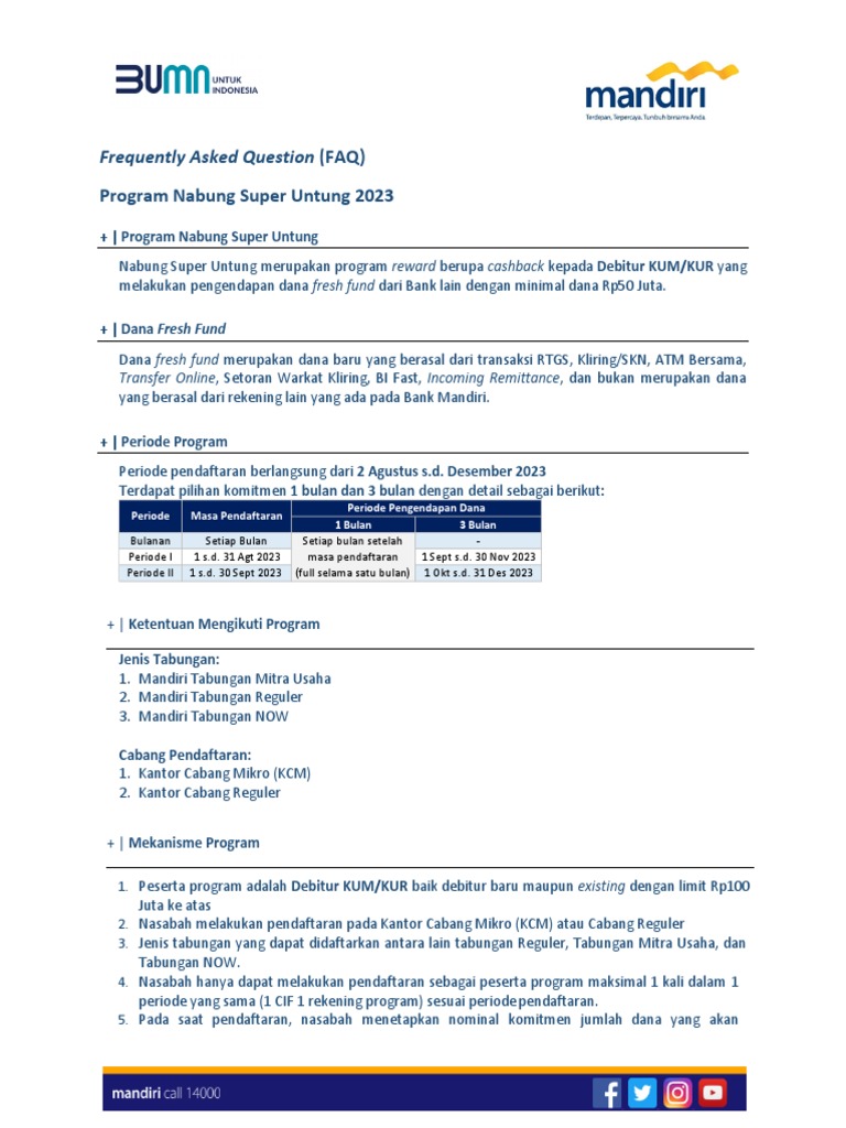 FAQ Nabung Super Untung | PDF | Karier & Perkembangan