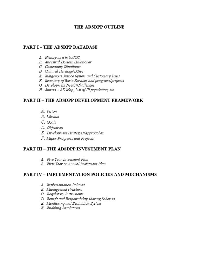 ADSDPP Framework and Investment Plan | PDF