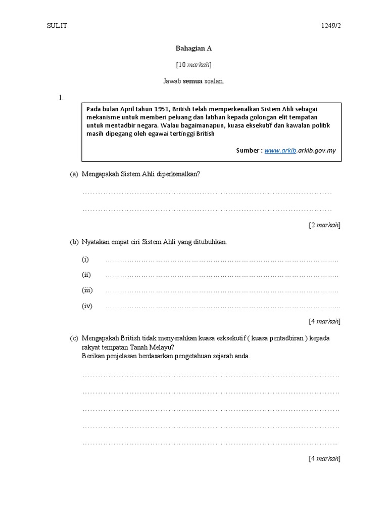 Soalan Struktur Bab 7 | PDF