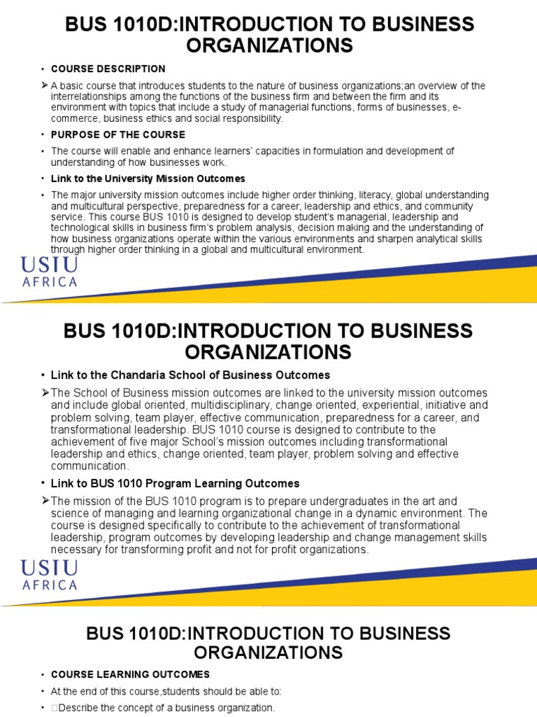 Lesson One - Introduction To Business Organizations | PDF | Stakeholder ...