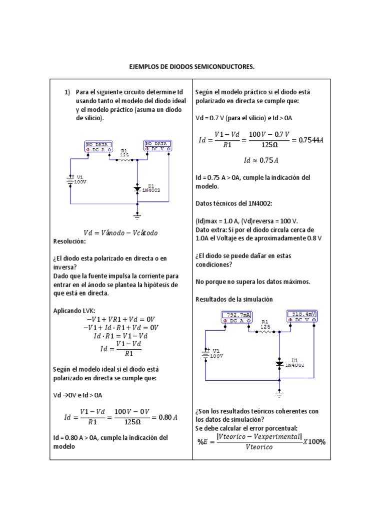 DEA Ejemplos de Diodos Semiconductores | PDF | Métodos y materiales de enseñanza