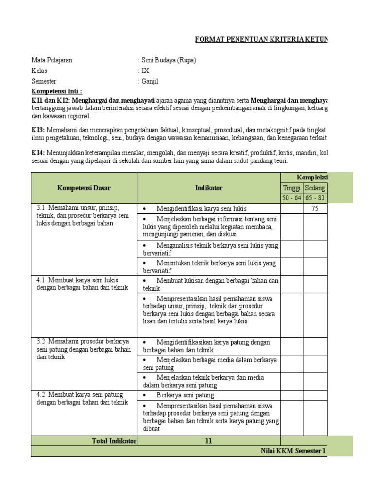 Format KKM Excel | PDF