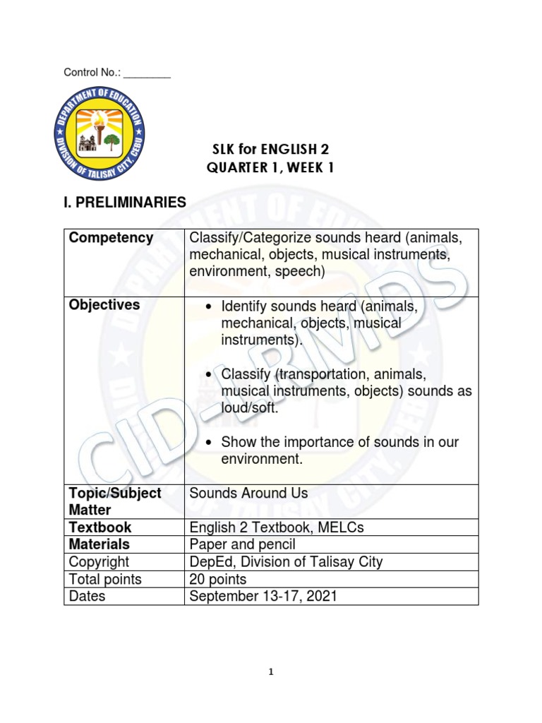 English2 - Q1 - Week1 - Santillan - Tiffany Rose - M | PDF | Sound ...