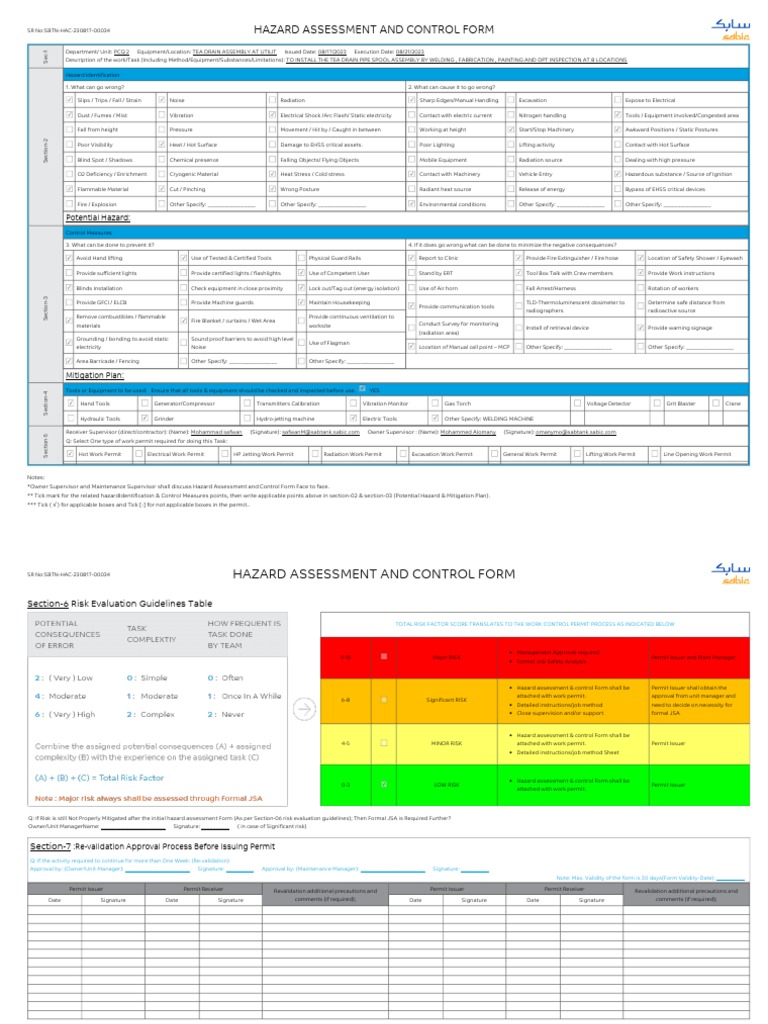 Utility Hazard Assessment | PDF | Risk | Hazards