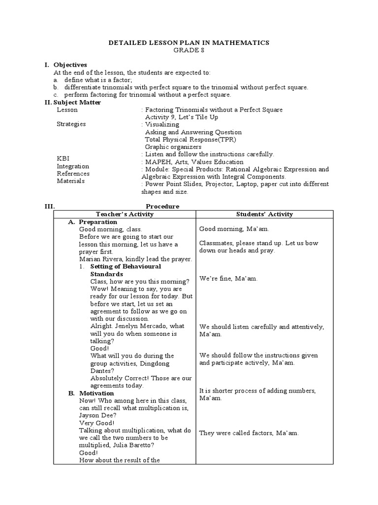 Trinomial SDL P | PDF | Rectangle | Mathematics