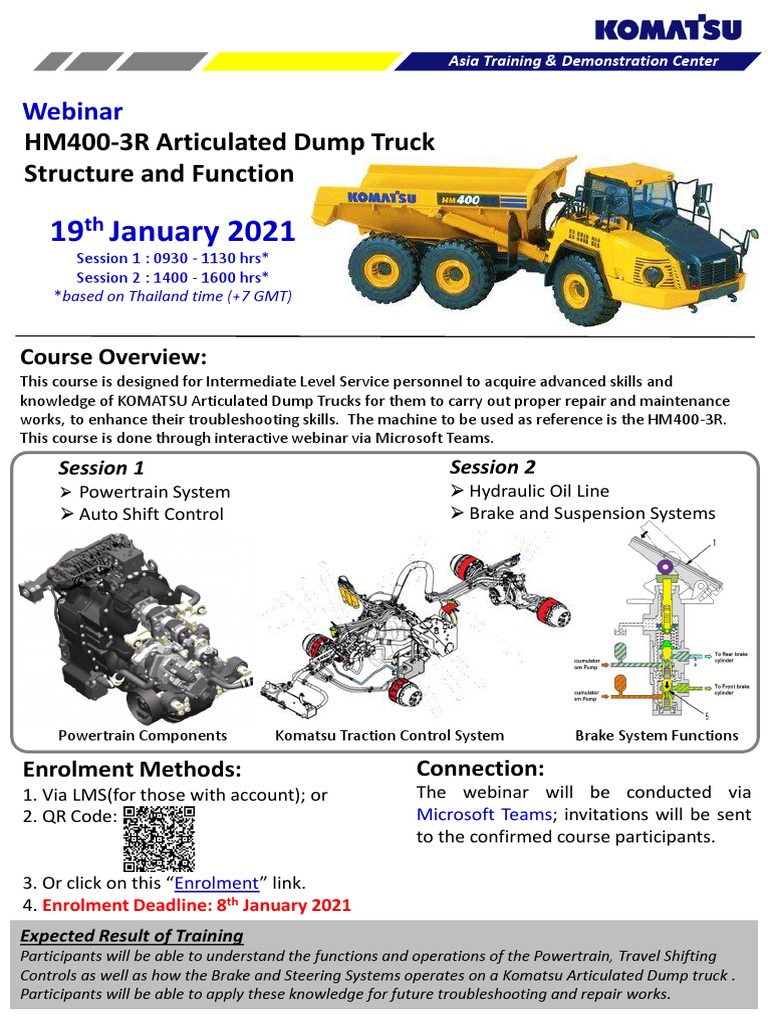 ATDC Webinar - HM400-3R Articulated Dumptruck Structure and Function | PDF