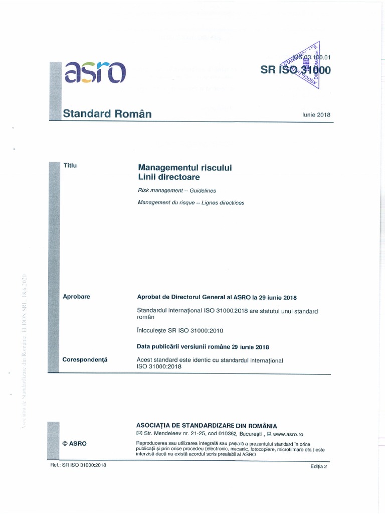 ISO 31000-2018 Managementul Riscului | PDF