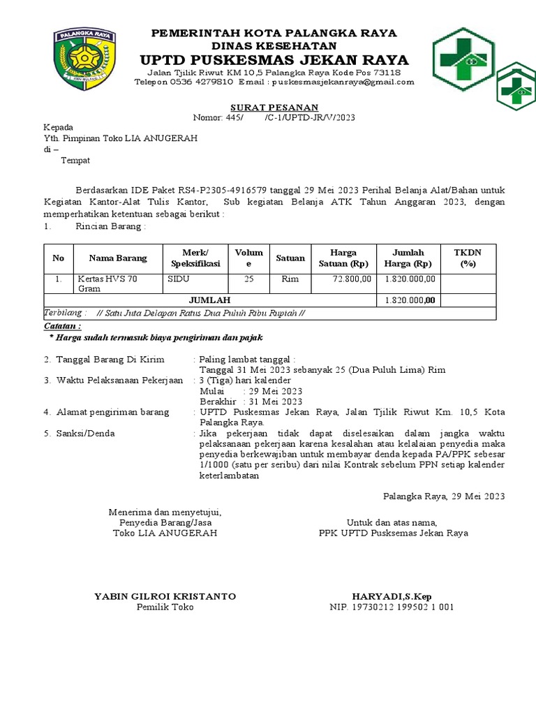Surat Pesanan | PDF