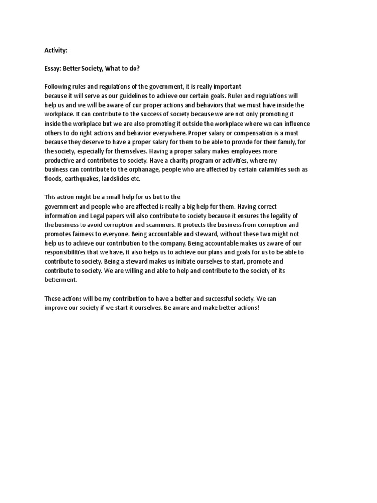 Activity - Essay | PDF