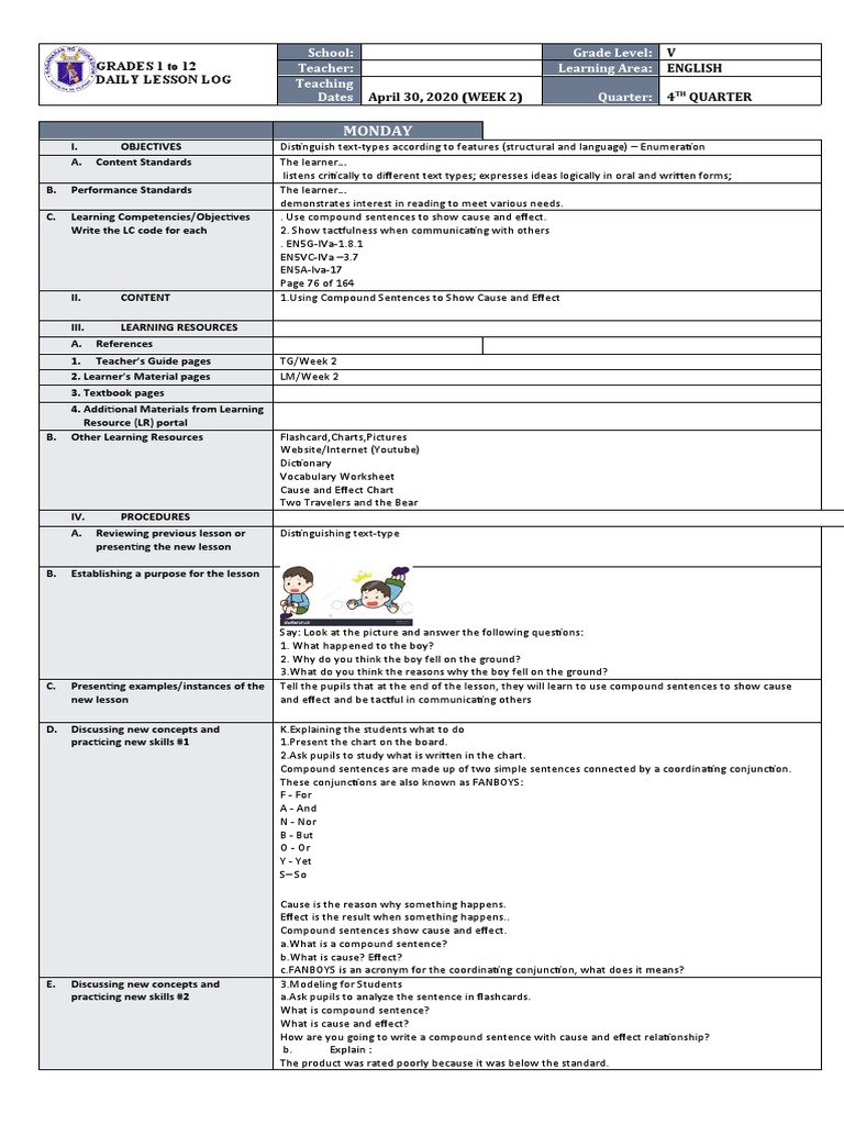 4th Q Week 2 ENGLISH 5 | PDF | Learning | Teachers