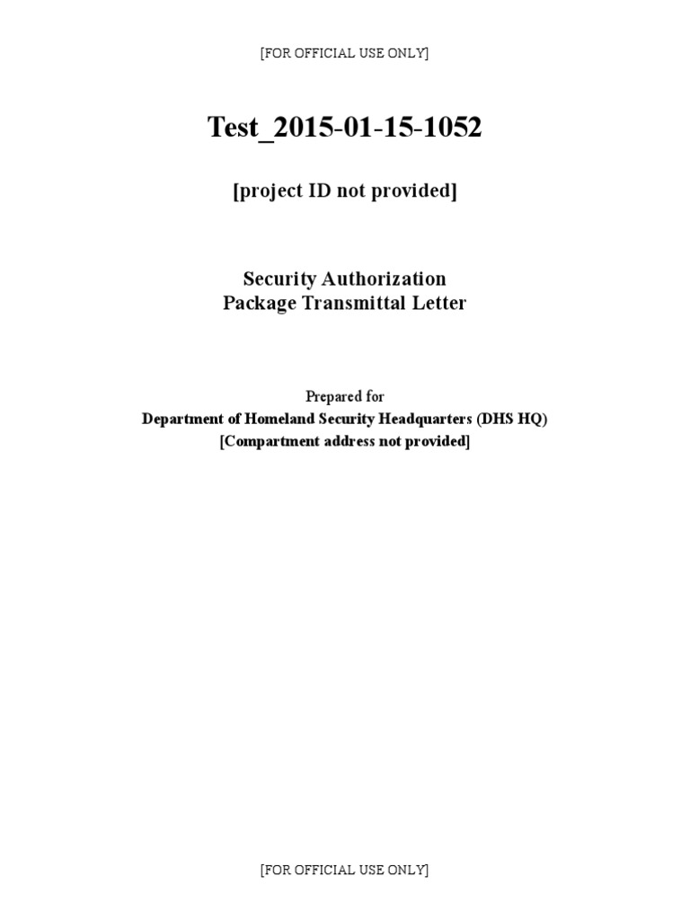 Security Authorization Package Overview | PDF