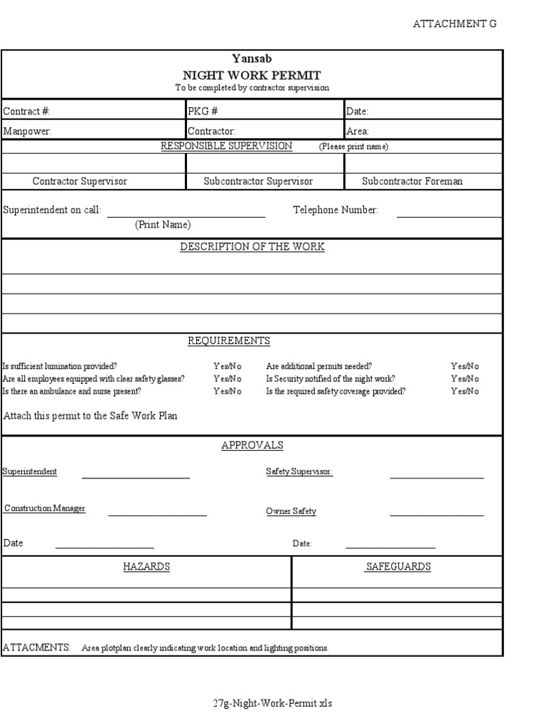 27g Night Work Permit | PDF