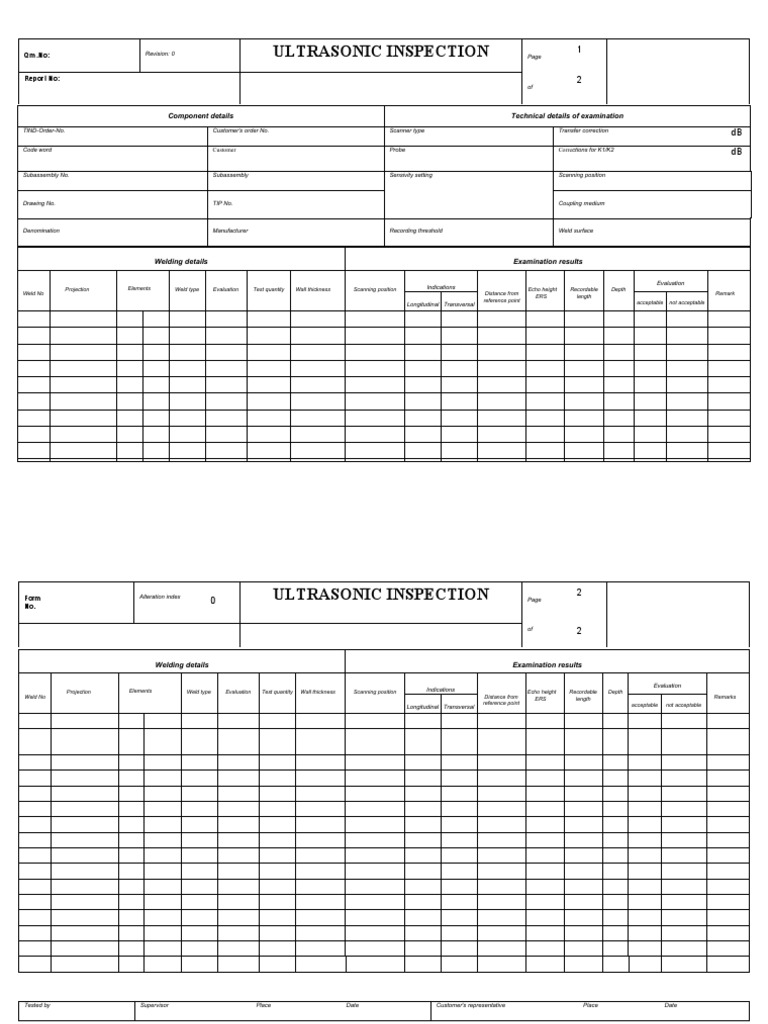 Ultrasonic Inspection (UT) | PDF