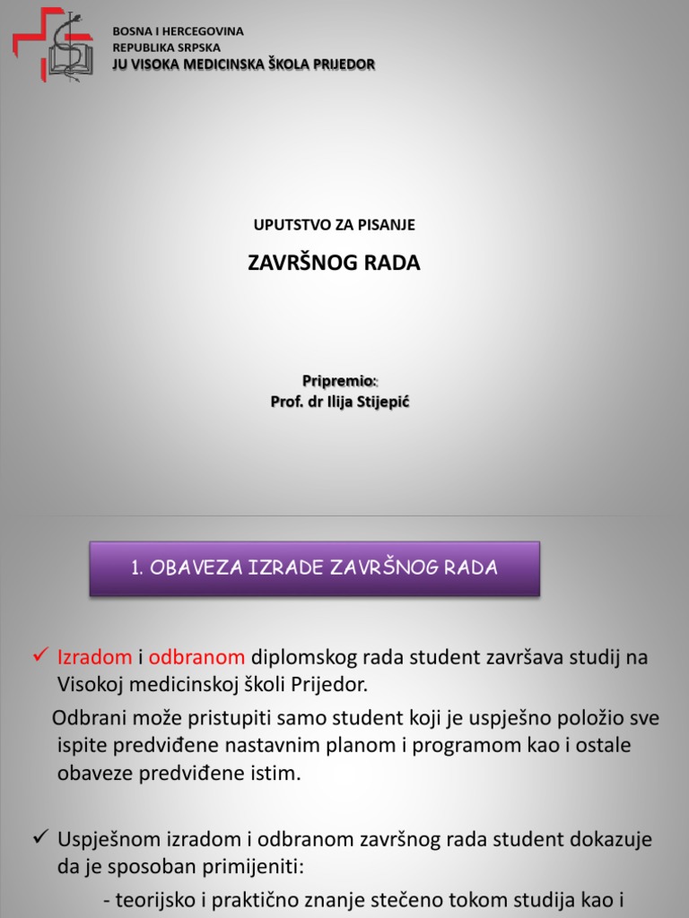 ZAVRŠNI-RAD-uputstvo-za-pisanje-1 | PDF